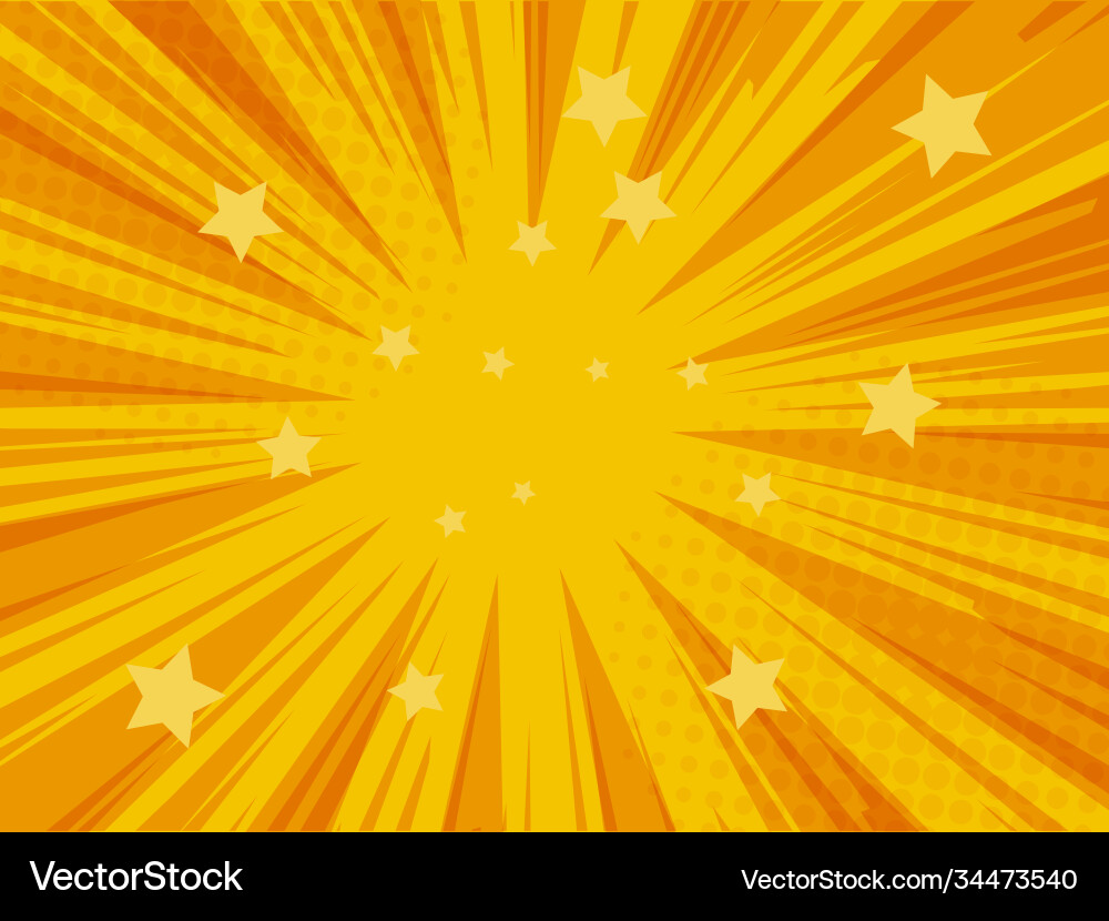 Comic book superhero background yellow and orange Vector Image