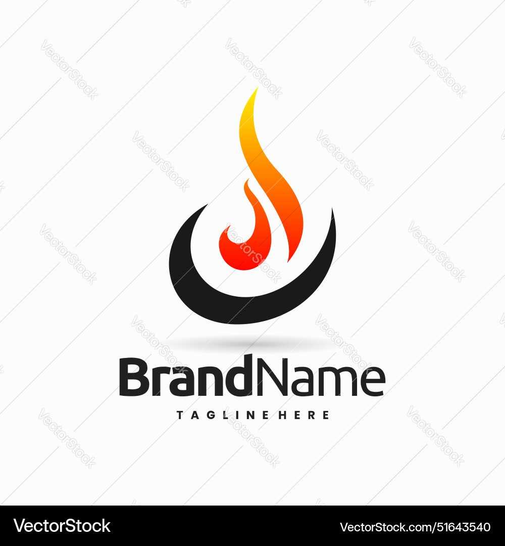 Creative fire logo icon Royalty Free Vector Image