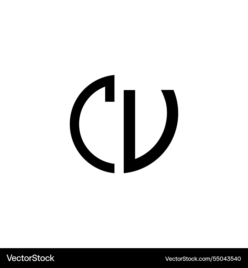 Creative-rounded-initial-cu-letters-logo Vector Image