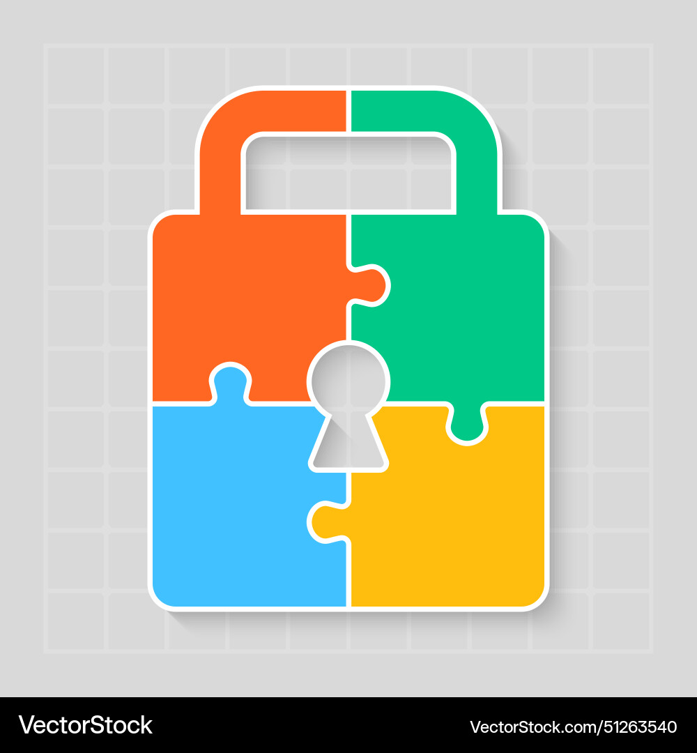 Diagram infographic timeline lock puzzle jigsaw Vector Image