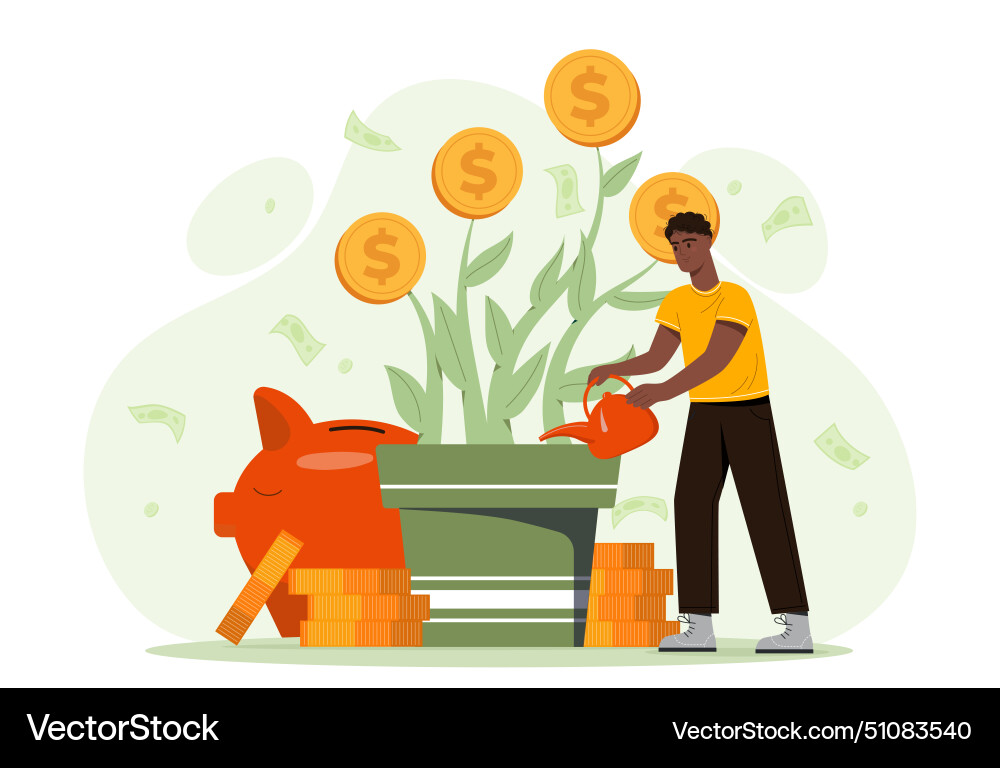 Financial growth and savings concept Royalty Free Vector