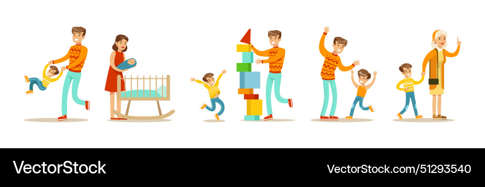 Parent with kid spending happy time together Vector Image