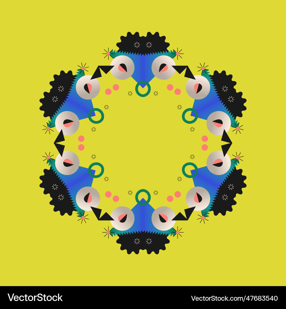 Symmetrical composition of geometric shapes Vector Image