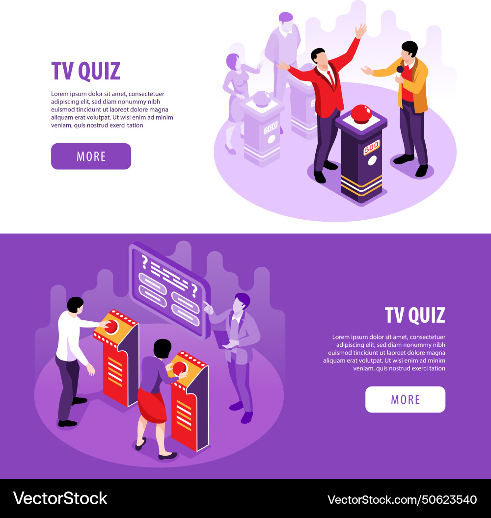Television quiz horizontal banners Royalty Free Vector Image