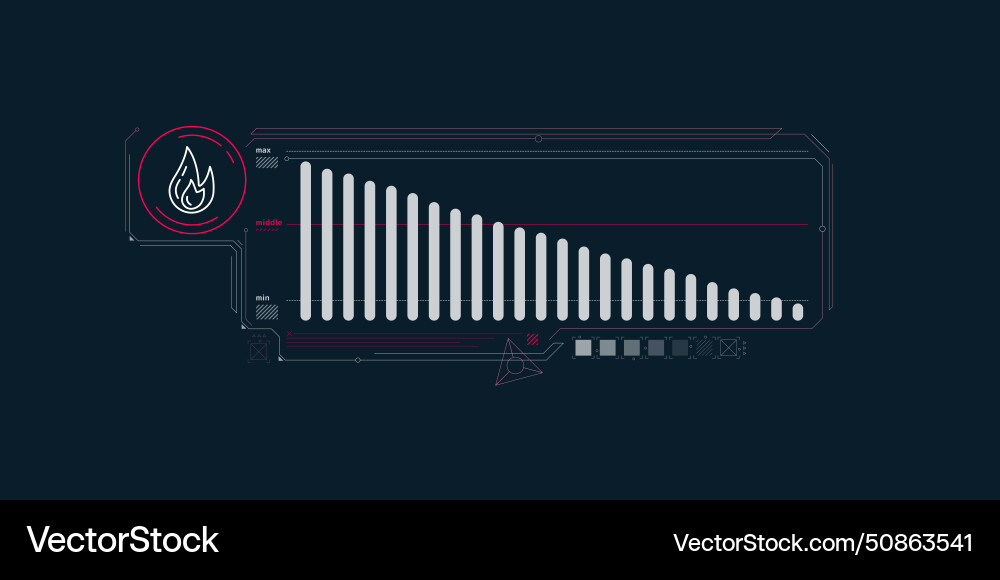 Abstract infographic of decreasing demand Vector Image
