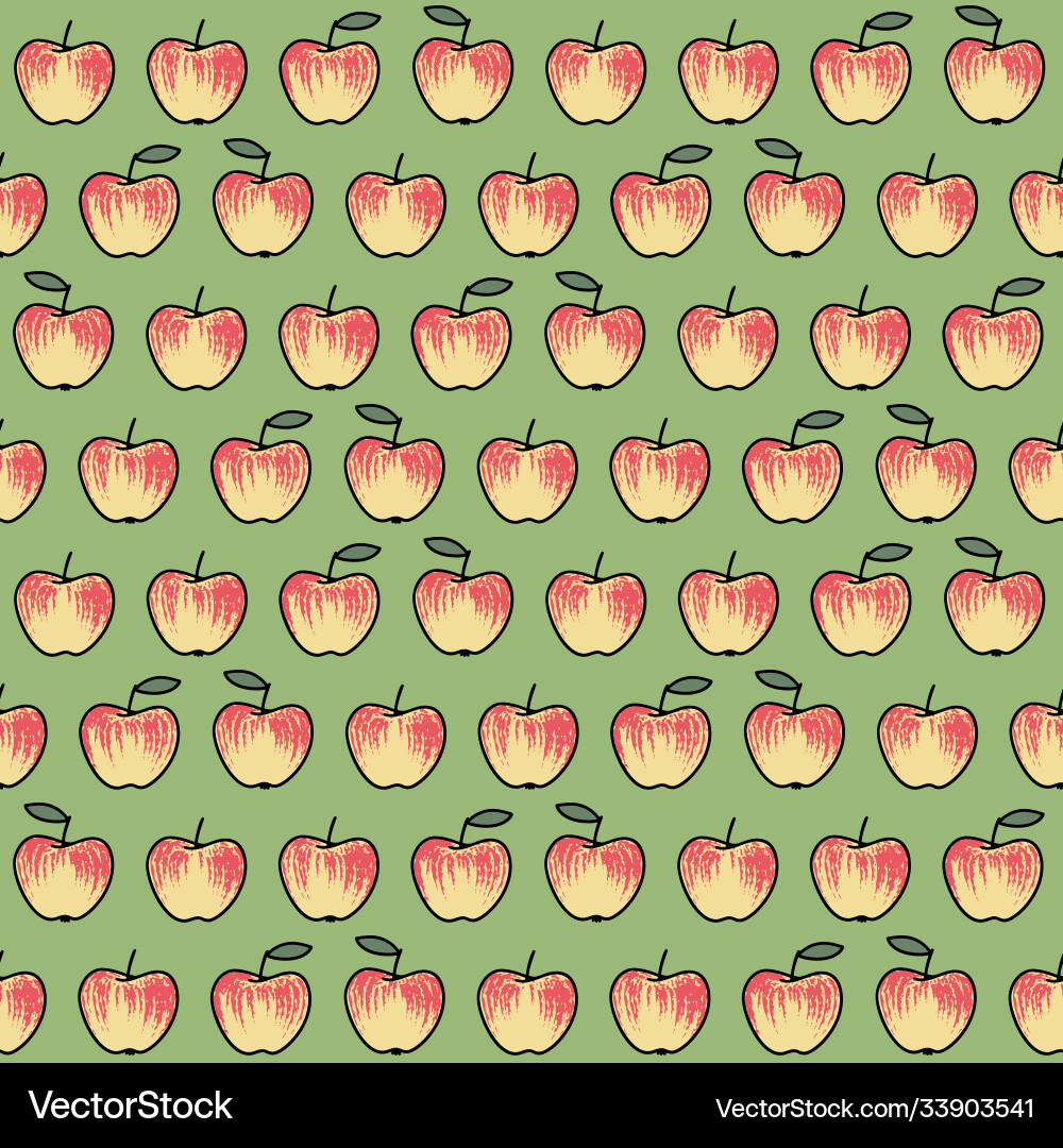 Apple Harvest Seamless Pattern Royalty Free Vector Image