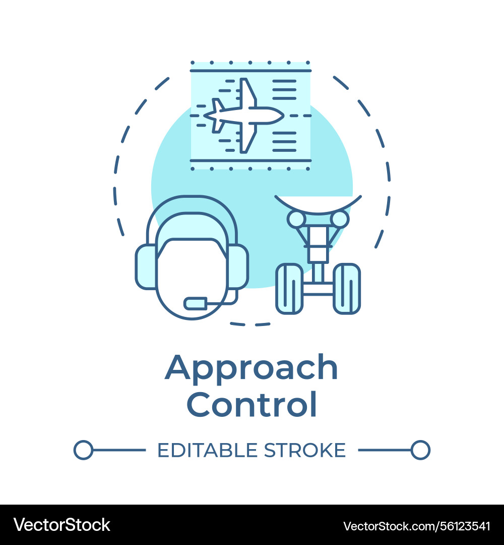 Approach control soft blue concept icon Royalty Free Vector