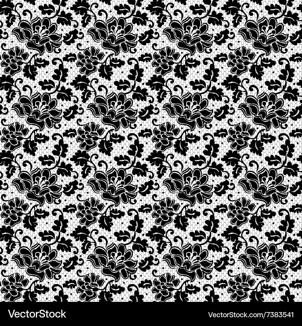 Black lace pattern Royalty Free Vector Image - VectorStock