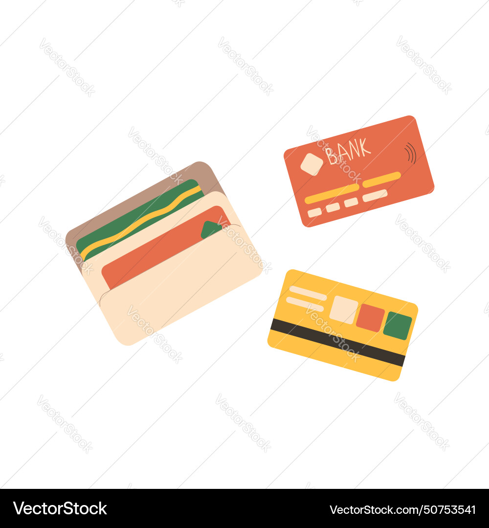 Credit cards isolated on white background Vector Image
