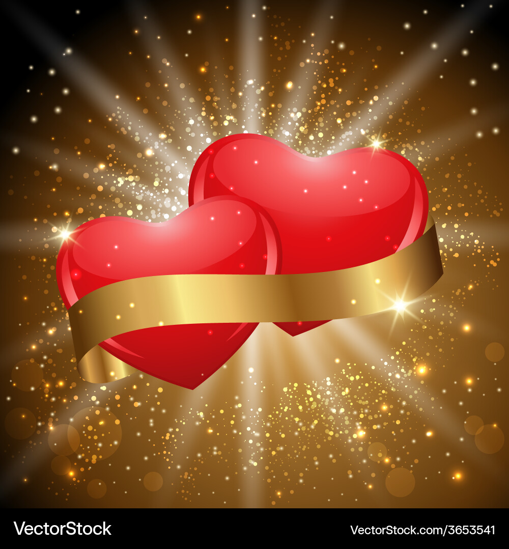 Gold love Royalty Free Vector Image - VectorStock
