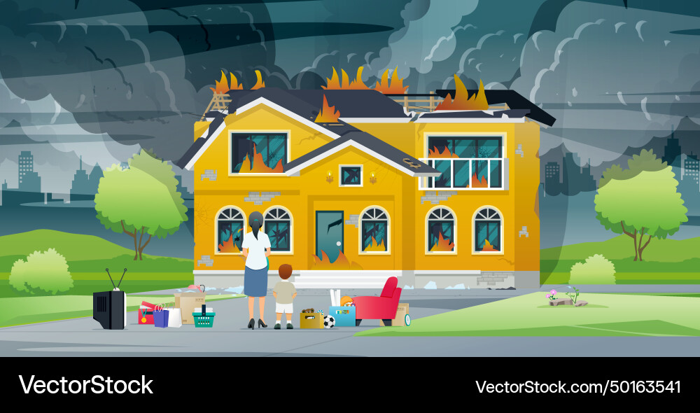 House fire Royalty Free Vector Image - VectorStock