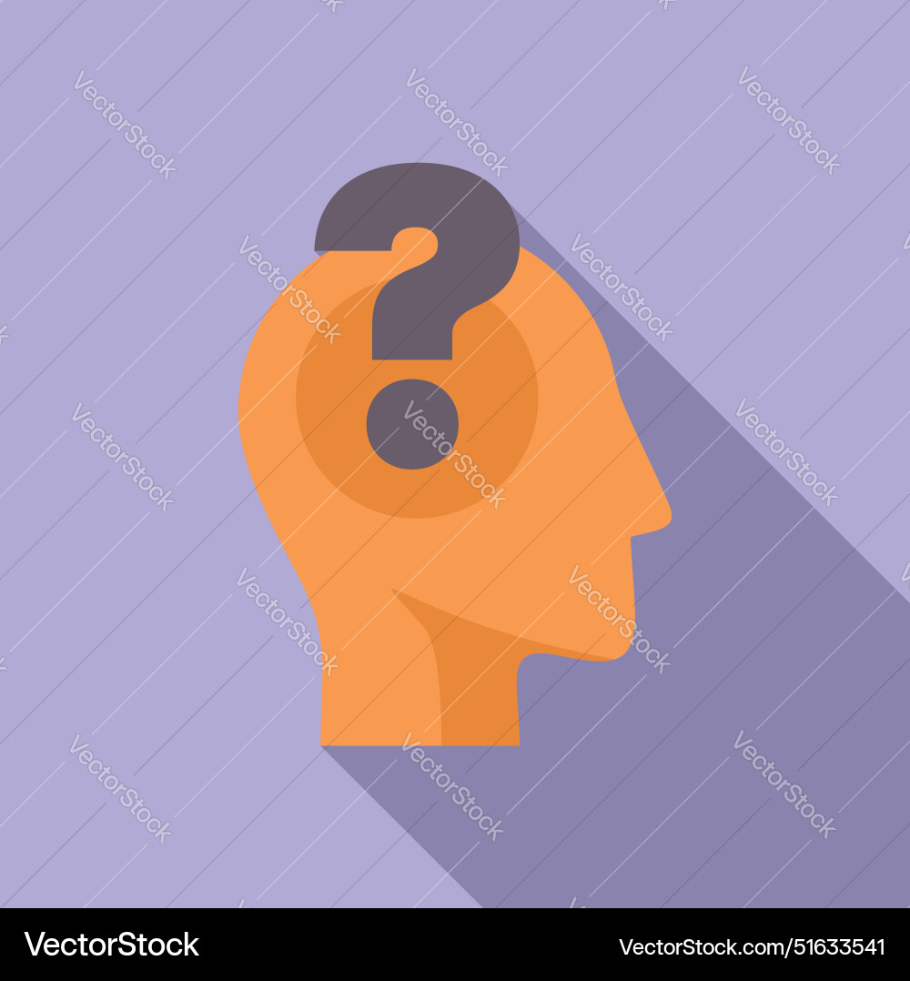 Human head thinking with question mark inside Vector Image