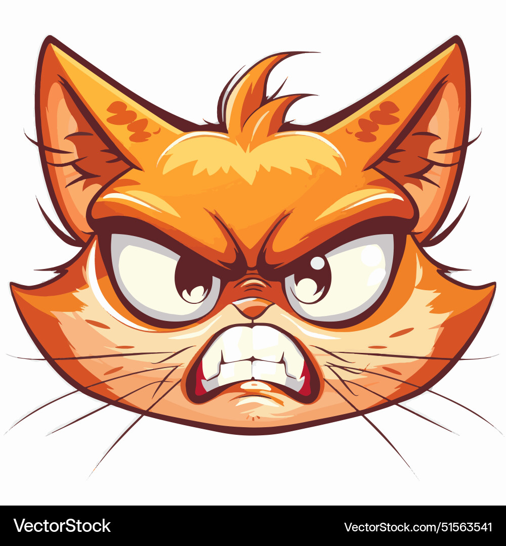 Mad cartoon cat featuring an intense exaggerated Vector Image