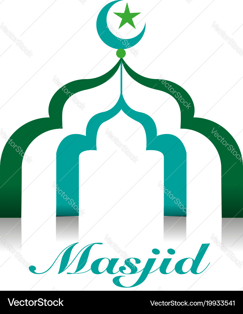 Masjid or mosque symbol Royalty Free Vector Image