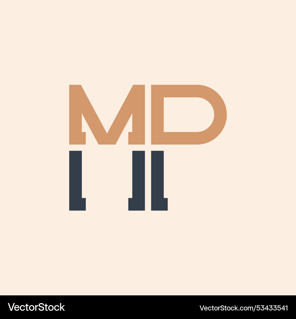 Modern mp letter logo design creative and Vector Image