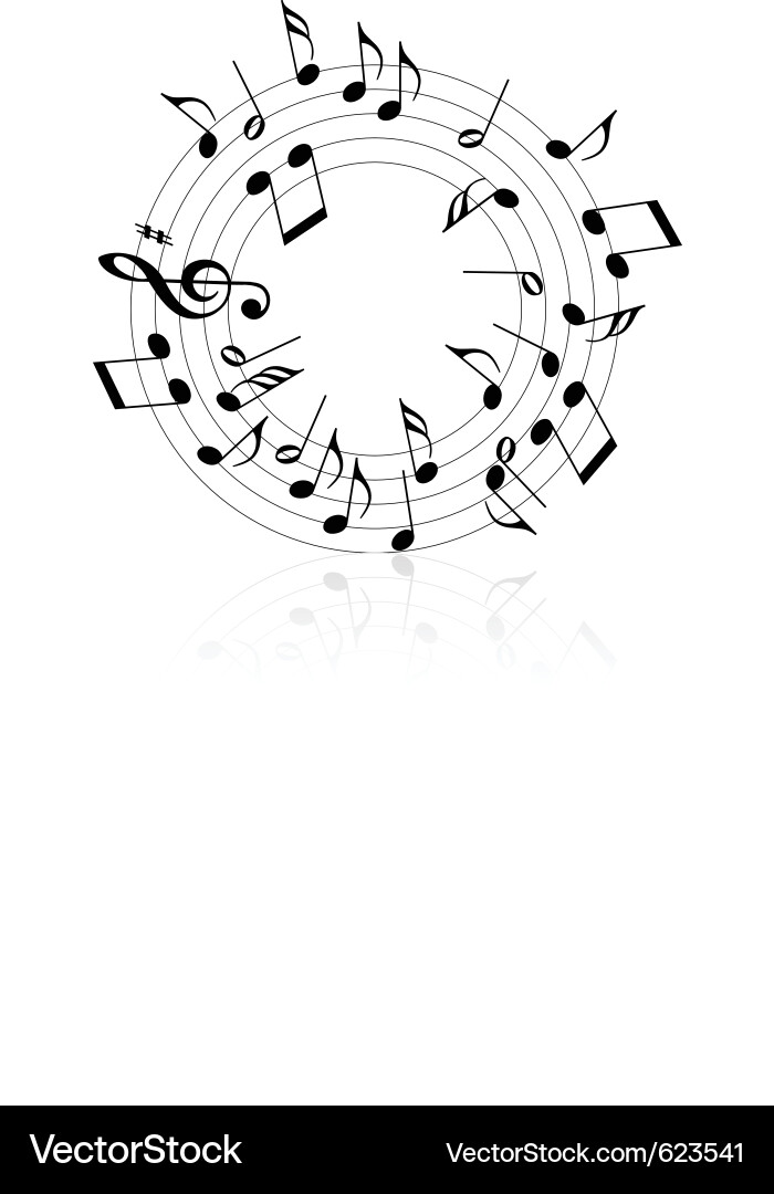Musical Notes and Circles Royalty Free Vector Image