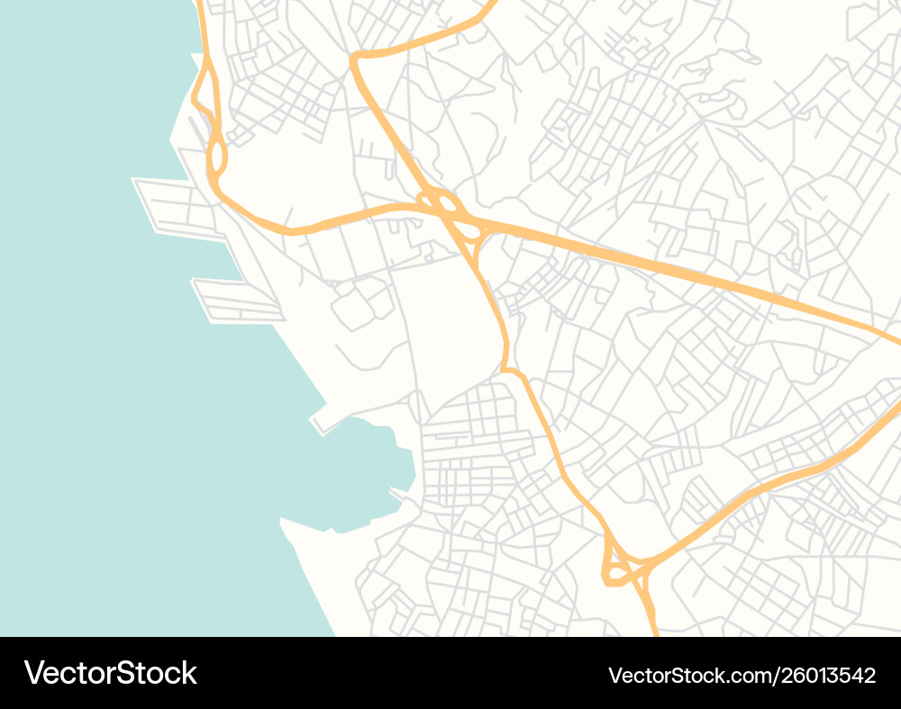 Abstract city map in black and white Royalty Free Vector