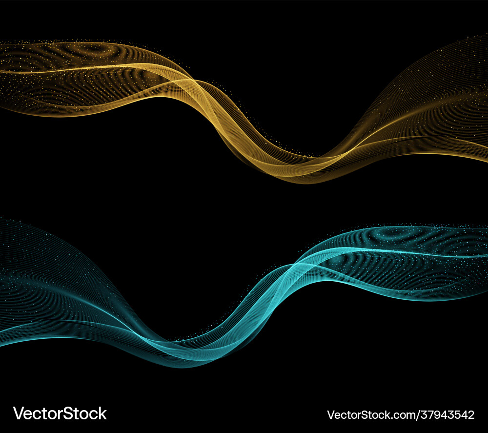 Abstract gold waves shiny golden moving lines Vector Image