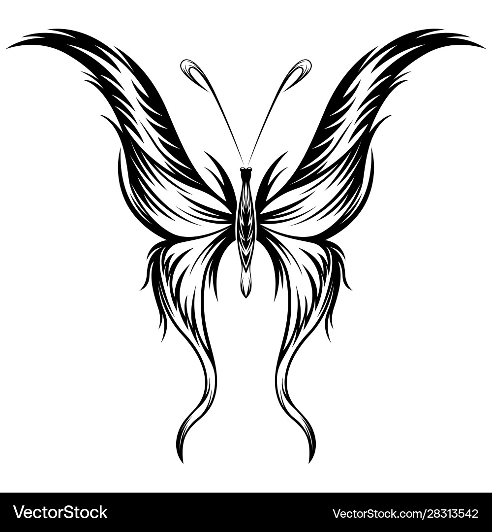 Black stencils butterfly Royalty Free Vector Image