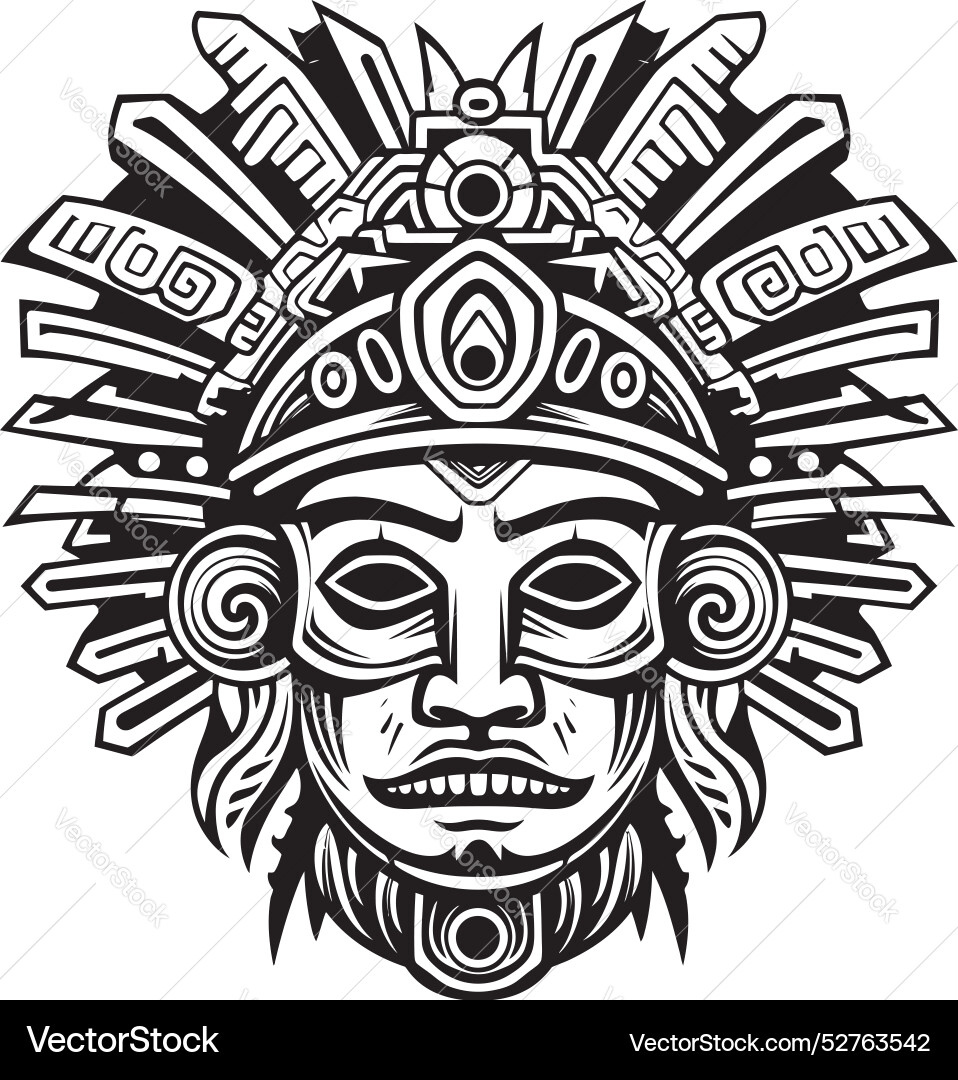 Emblematic aztec heritage vintage drawing icon Vector Image