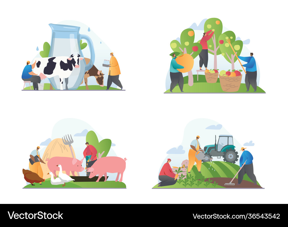 Farm Life Scenes Royalty Free Vector Image - VectorStock
