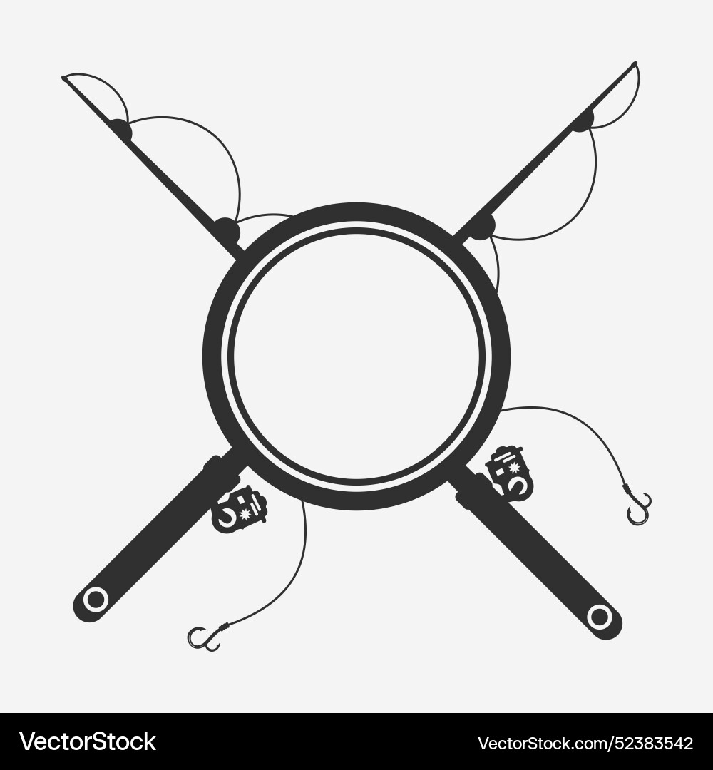 Fishing monogram svg logo design Royalty Free Vector Image