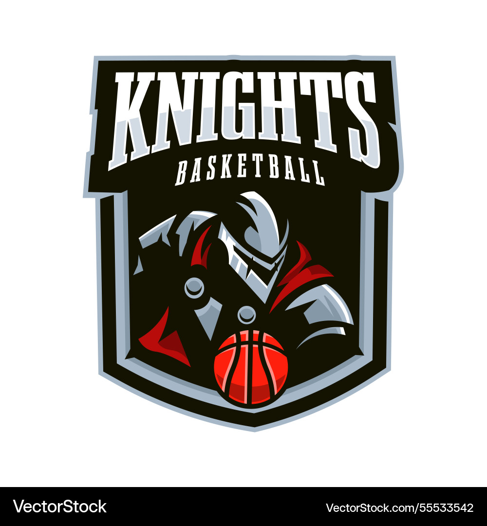 Knight warrior with basketball Royalty Free Vector Image