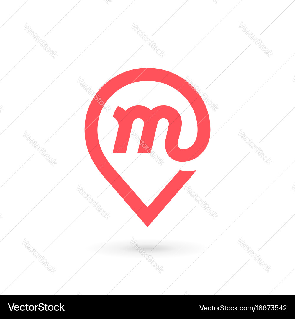 Letter m geotag logo icon design template elements