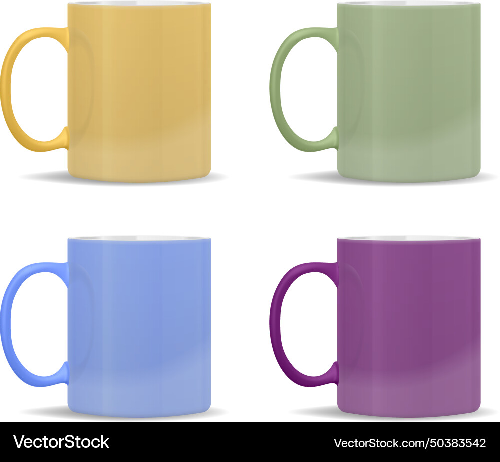 Mugs of different colors Royalty Free Vector Image