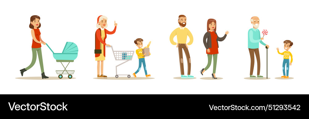 Parent with kid spending happy time together Vector Image