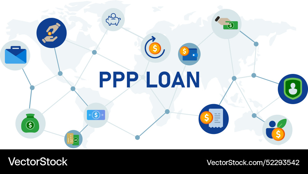 Ppp loan paycheck protection program concept icon Vector Image