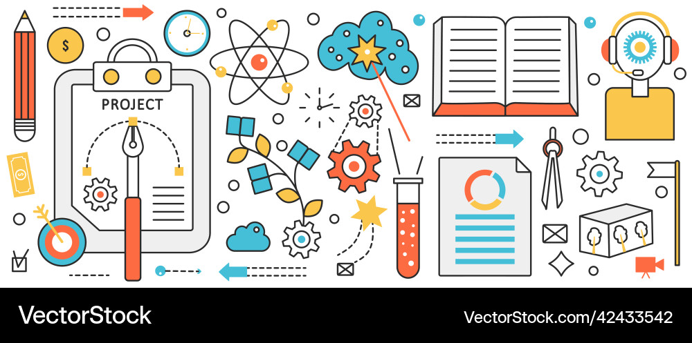 Project management business development Royalty Free Vector