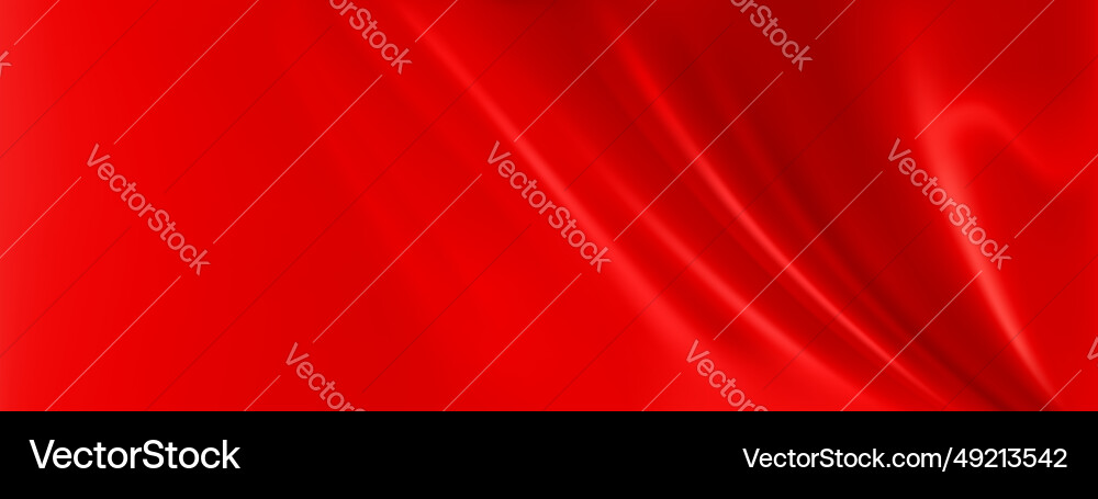 Red silk fabric surface with flow liquid waves Vector Image