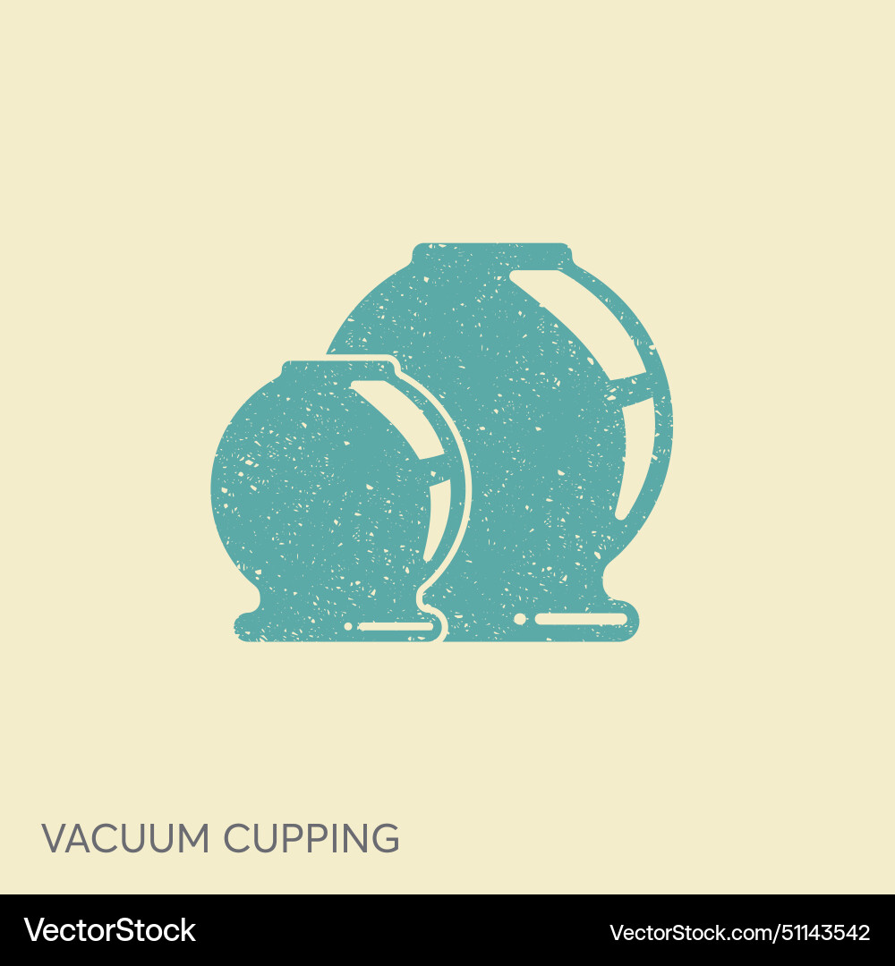 Round fire cup glass jar for vacuum massage flat Vector Image