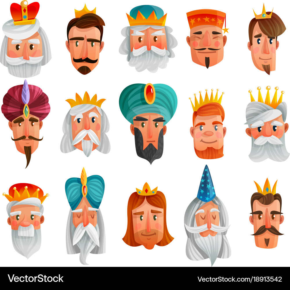 Royal characters cartoon set Royalty Free Vector Image