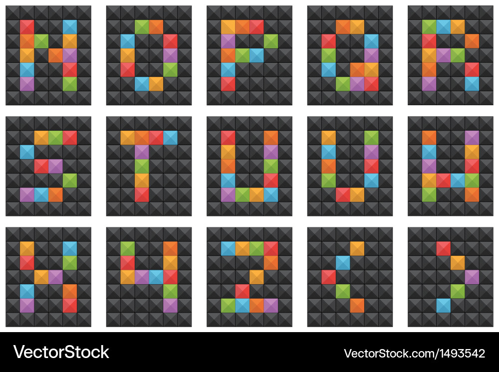 Square alphabet set 2 Royalty Free Vector Image