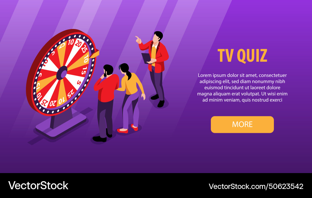 Tv quiz horizontal banner Royalty Free Vector Image