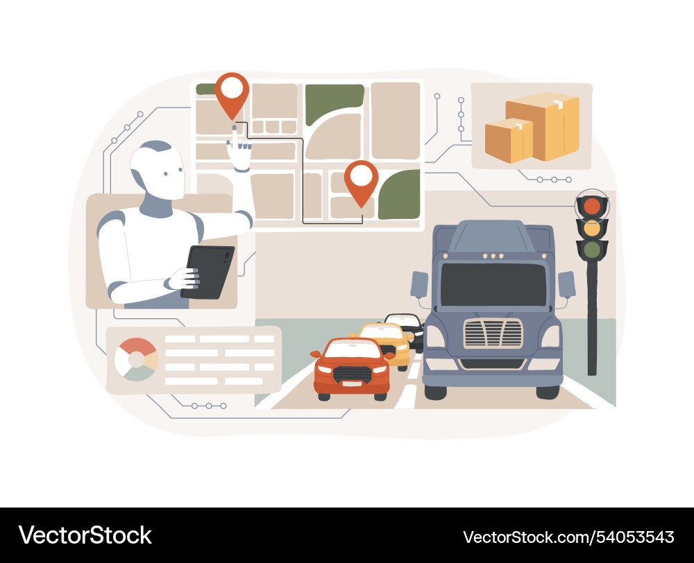 Ai-analyzed traffic management abstract concept Vector Image