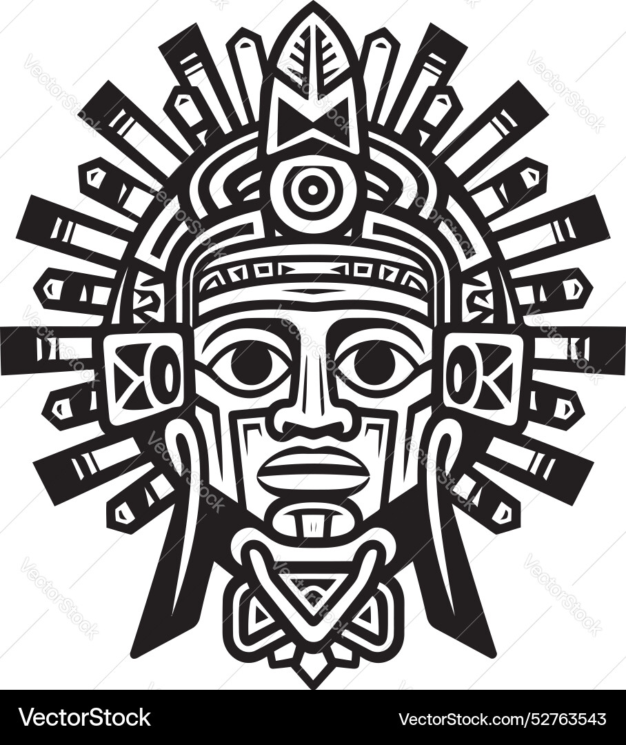 Ancient aztec drawings iconic logo designs legacy Vector Image