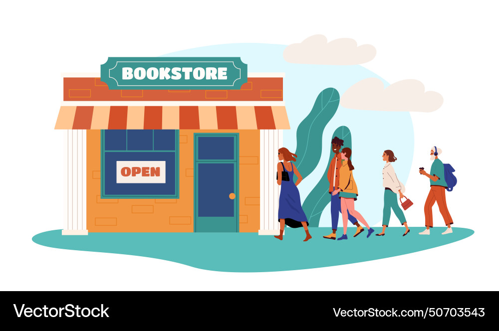 Book store concept Royalty Free Vector Image - VectorStock