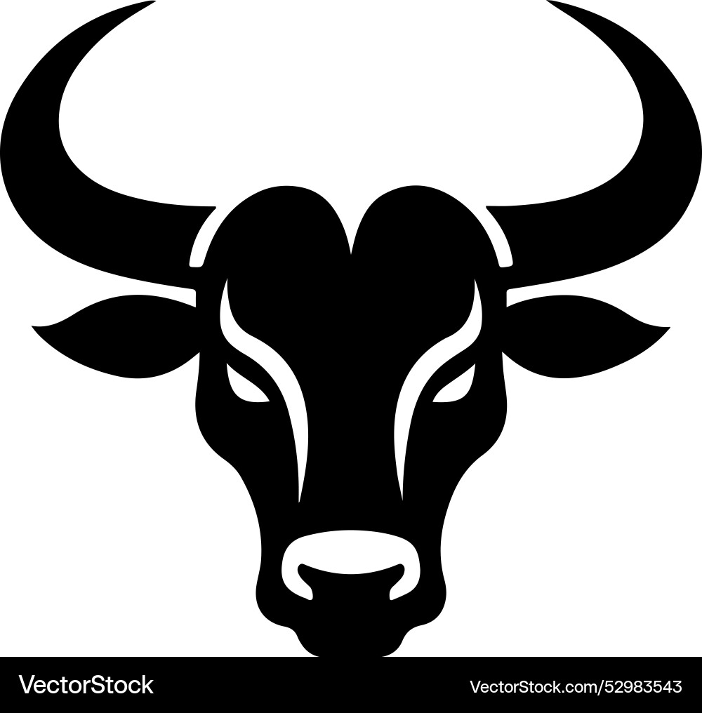 Bull head silhouette Royalty Free Vector Image