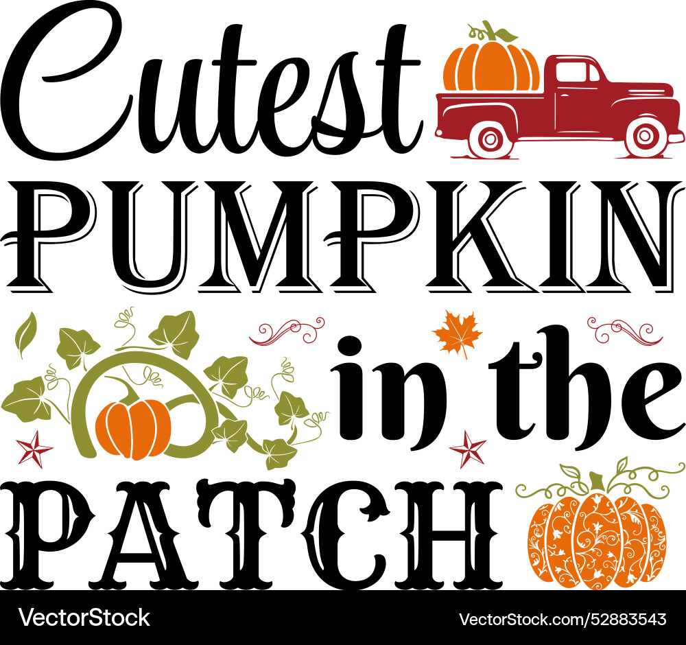 Cutest pumpkin svg design image Royalty Free Vector Image