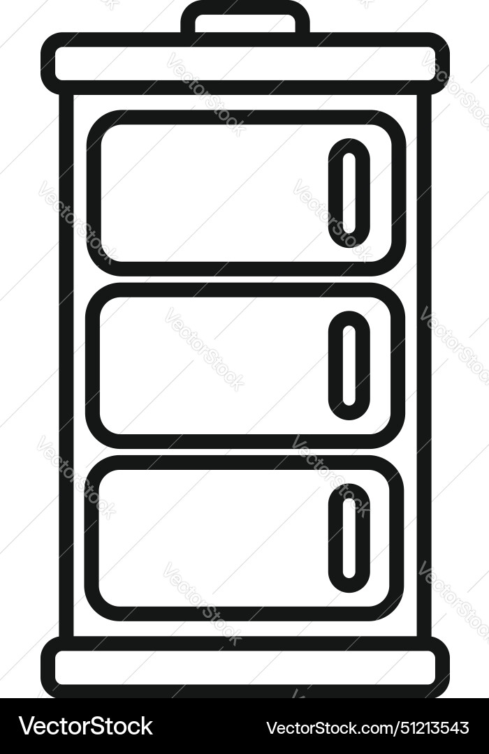 Full battery bank icon outline electric Royalty Free Vector