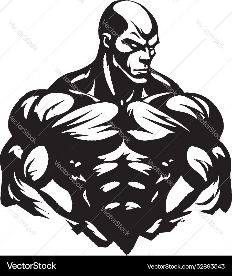 Ink and iron bodybuilder serenity strength Vector Image