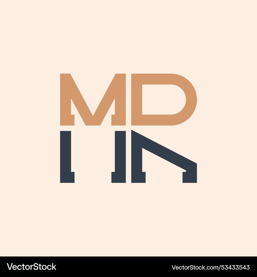 Modern mr letter logo design creative and Vector Image