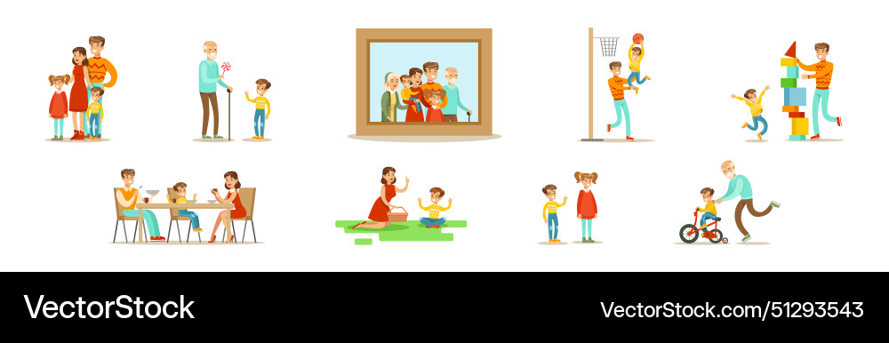 Parent with kid spending happy time together Vector Image