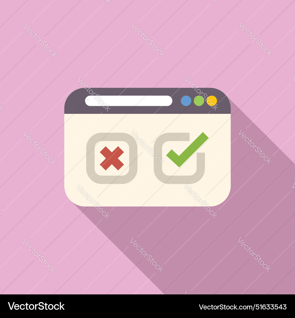 Web page showing right answer of online survey Vector Image