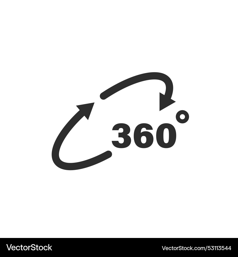360 degrees rotation angle icon concept design Vector Image