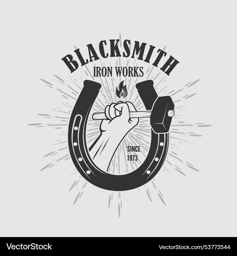 Blacksmith logo design template Royalty Free Vector Image