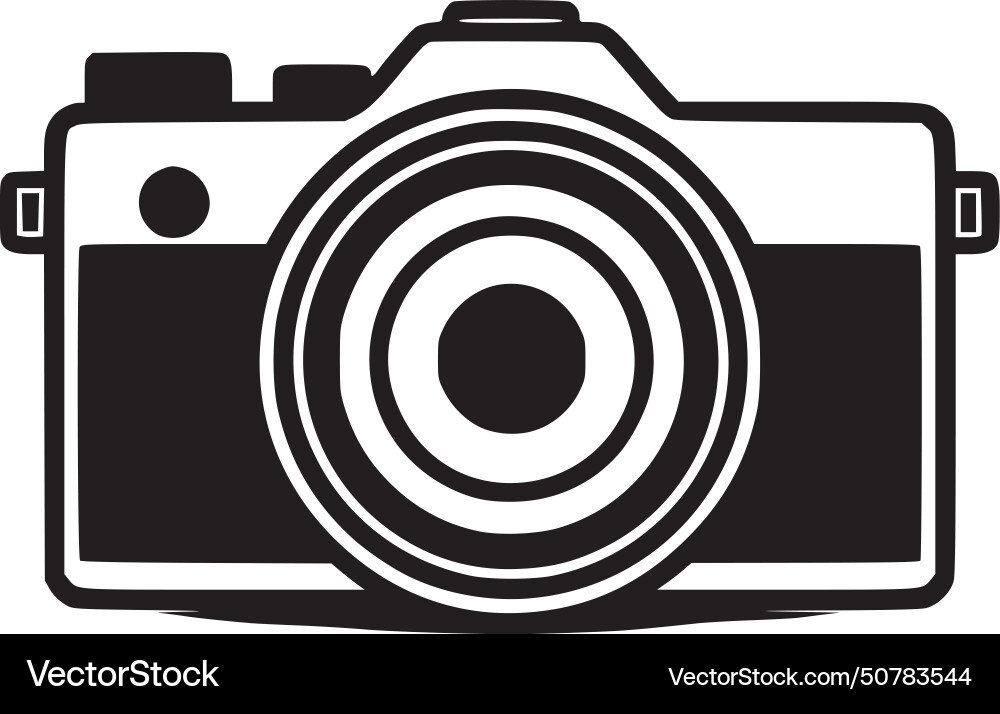 Camera - black and white Royalty Free Vector Image